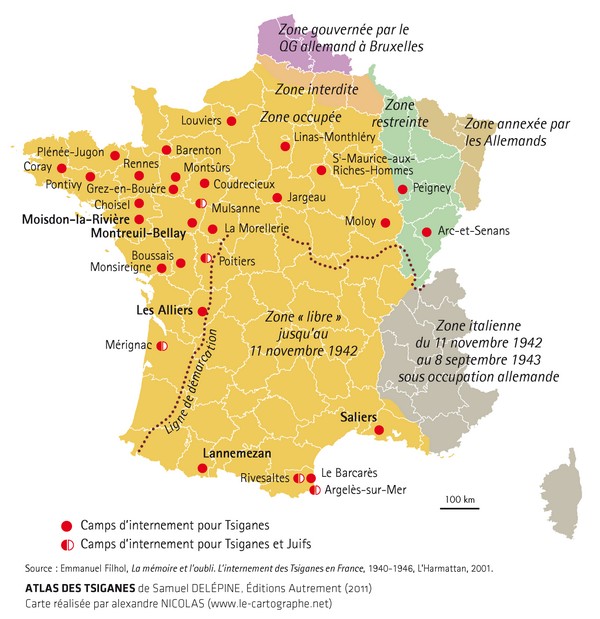 LES CAMPS D'INTERNEMENT DES "NOMADES" EN FRANCE.